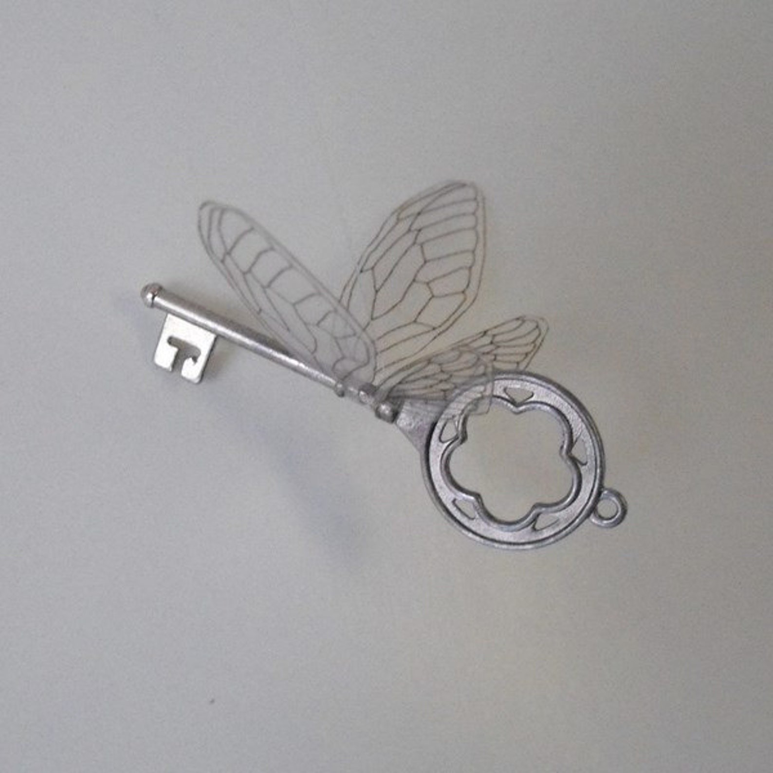 Winged Flying Key With Large Wings in Shiny Silver SRSLP - Etsy UK