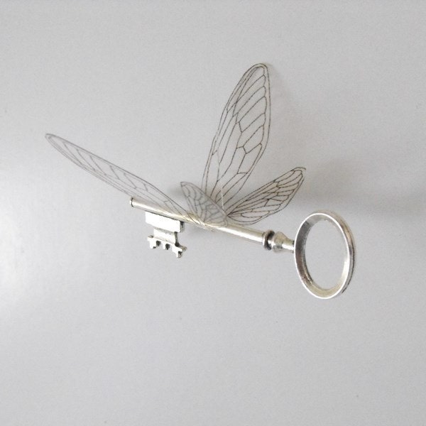 Magical 'flying' Key With Large Wings in Shiny Silver - SSLOLP - Etsy