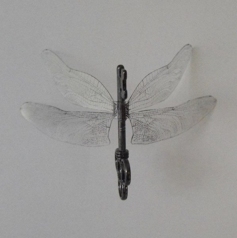 Flying 'magical' Key With Dragonfly Wings in Gunmetal Black - BDTTDF - Etsy