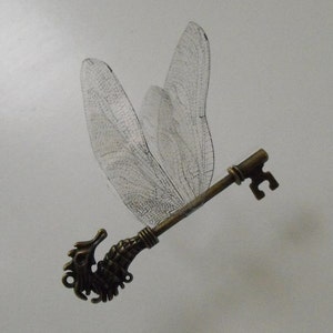 Magical 'flying' Key With Dragonfly Wings in Antique Brass - ASHDF - Etsy