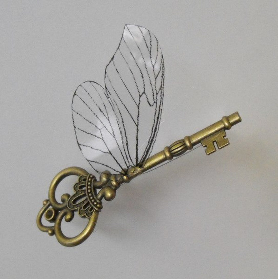 Magical 'flying' Key With Large Butterfly Wings in Antique Brass ...