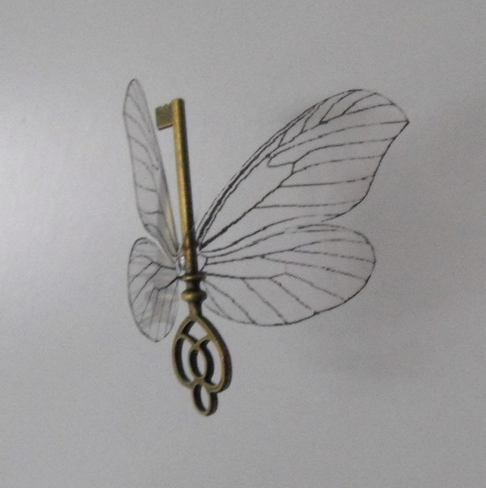 Flying 'magical' Key With Large Butterfly Wings in Antique Brass ...