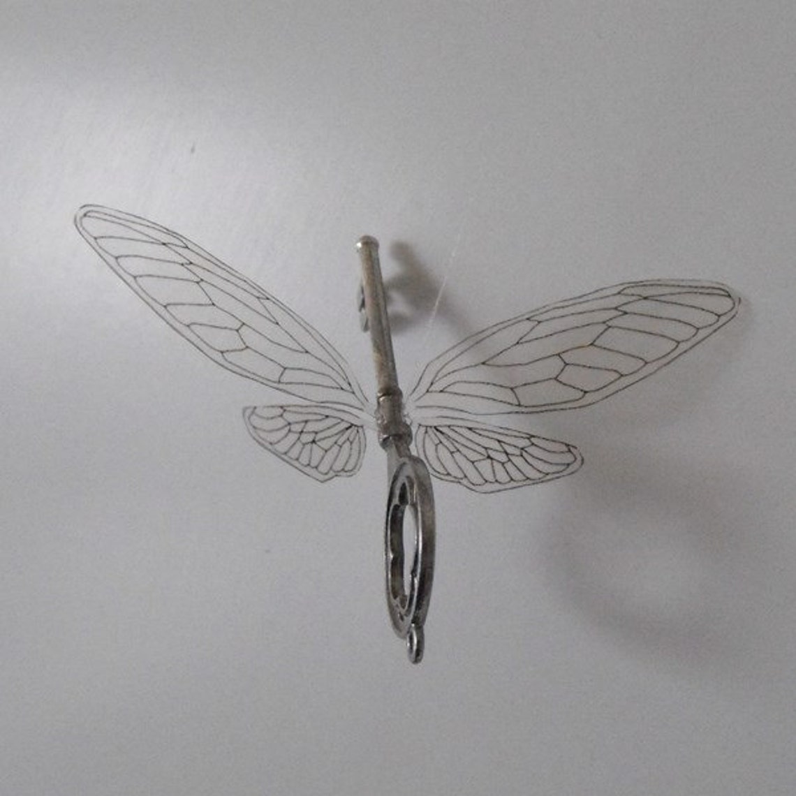Winged Flying Key With Large Wings in Shiny Silver SRSLP - Etsy UK
