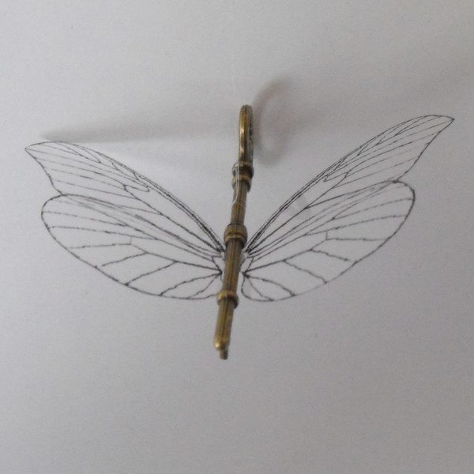 Flying 'magical' Key With Dragonfly Wings in Antique Brass - ABFNLBFR ...