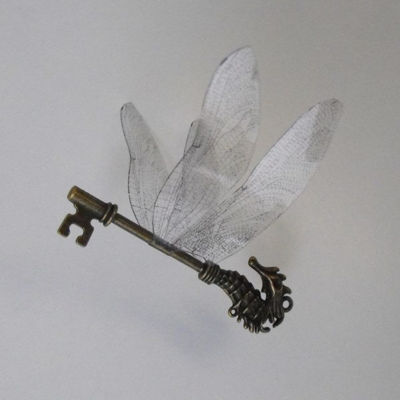 Magical 'flying' Key With Dragonfly Wings in Antique Brass - ASHDF - Etsy