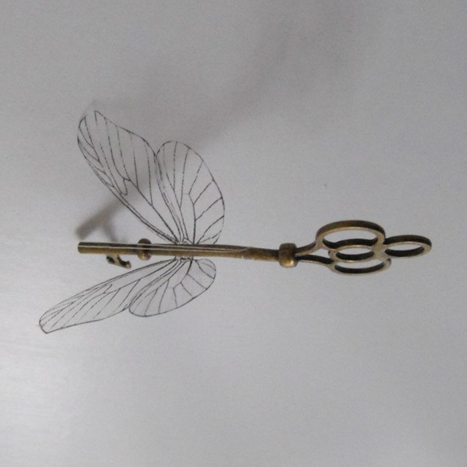 Winged Flying Key With Small Butterfly Wings in Antique Brass - ALCTSBF ...