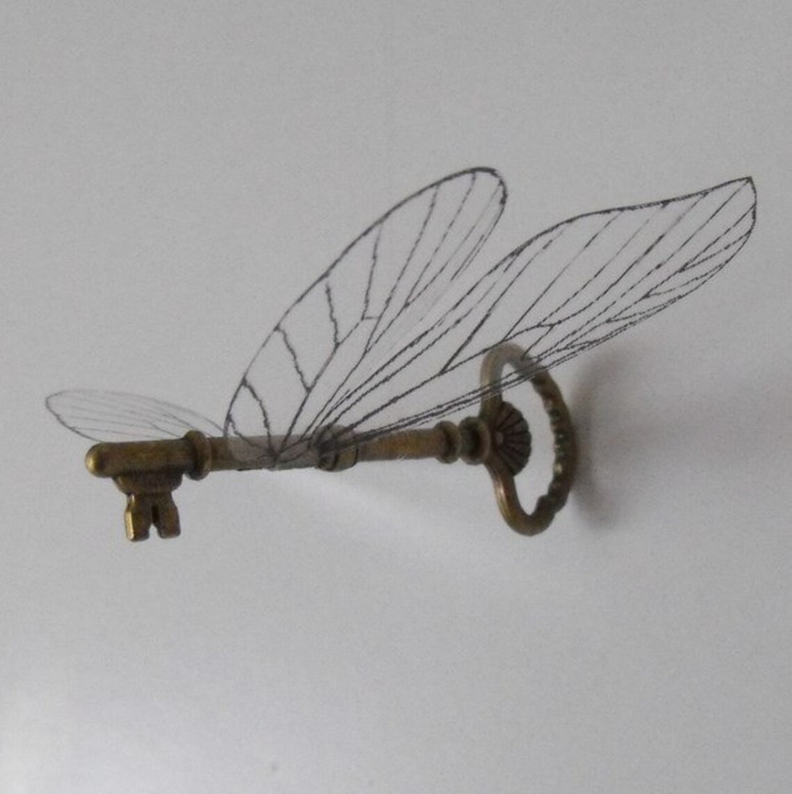 Flying 'magical' Key With Dragonfly Wings in Antique Brass - ABFNLBFR ...