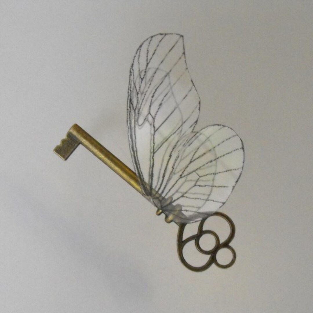Flying 'magical' Key With Large Butterfly Wings in Antique Brass ...