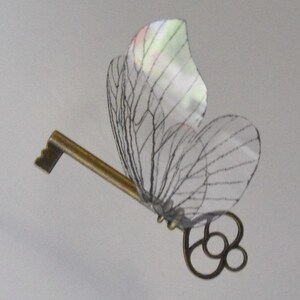 Flying 'magical' Key With Large Butterfly Wings in Antique Brass ...
