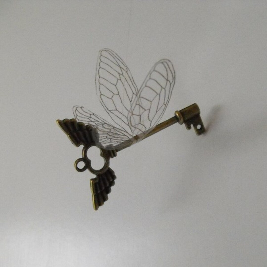 Flying Winged Key With Large Wings in Antique Brass - ASWLP - Etsy