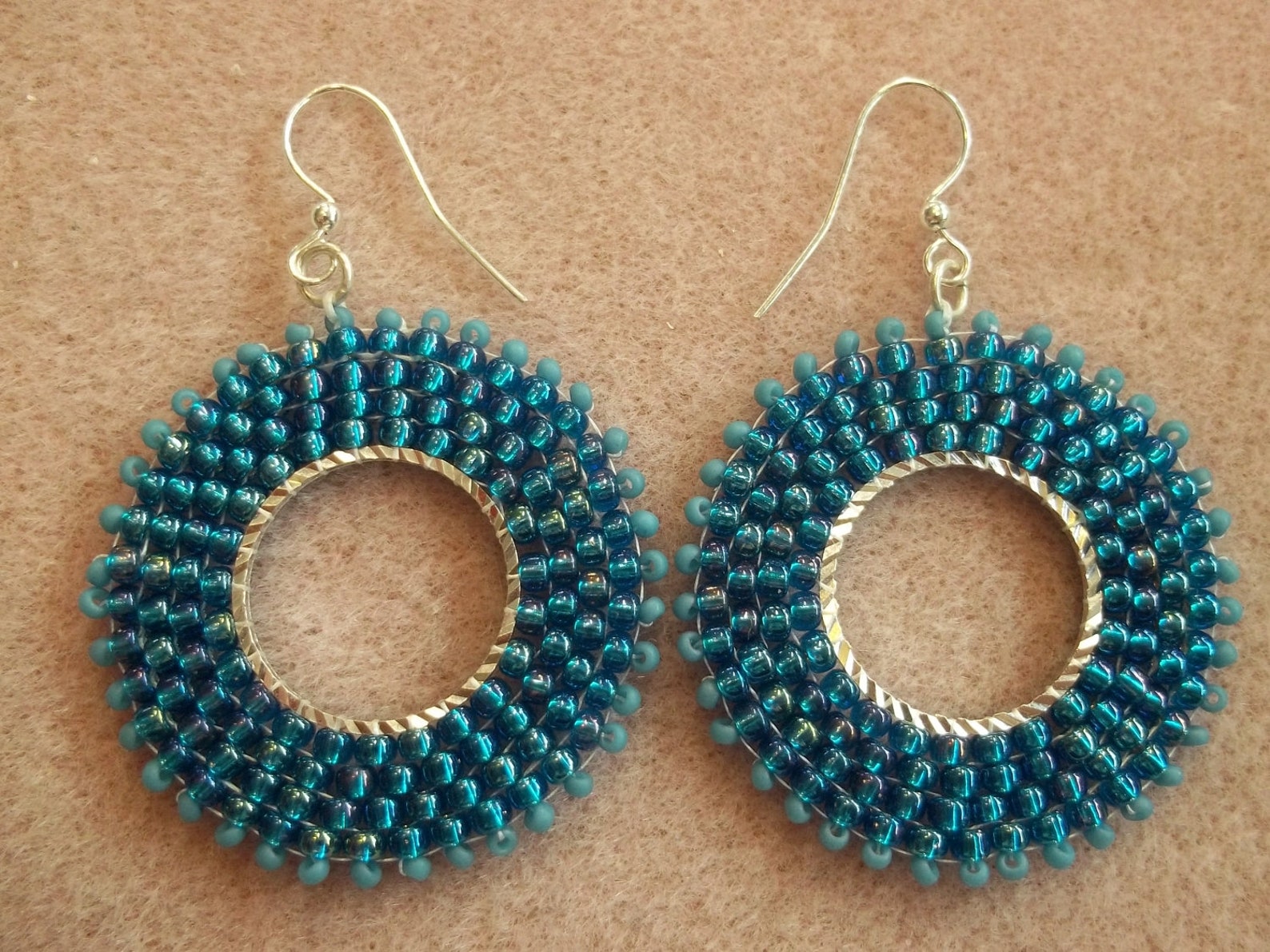 Circular Brick Stitch Earring Tutorial PDF Pattern INSTANT DOWNLOAD - Etsy