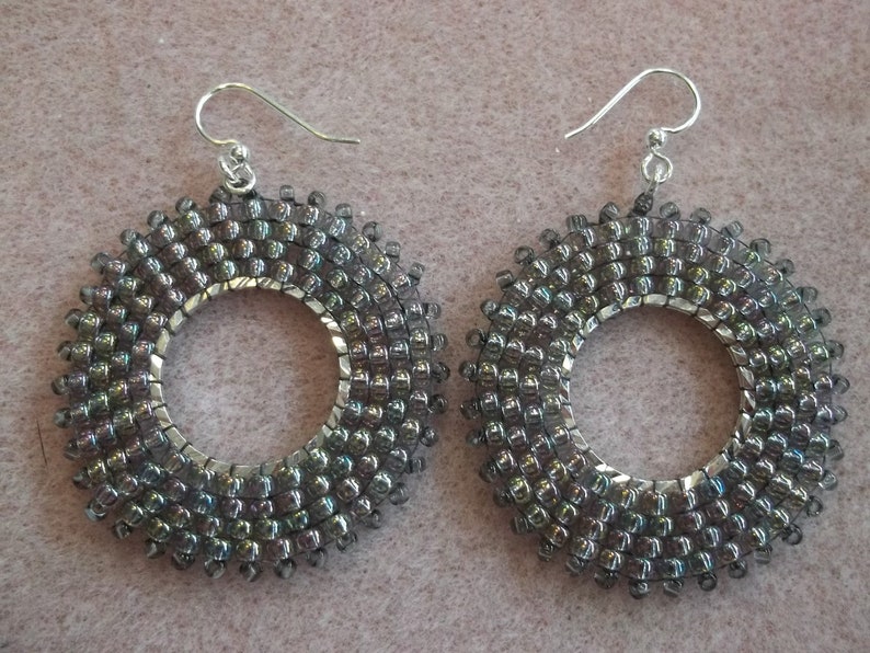 Circular Brick Stitch Earring Tutorial PDF Pattern INSTANT | Etsy UK