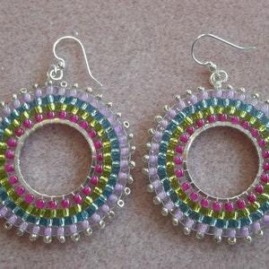 Circular Brick Stitch Earring Tutorial PDF Pattern INSTANT DOWNLOAD - Etsy