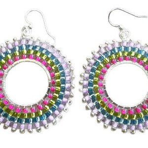Circular Brick Stitch Earring Tutorial PDF Pattern (INSTANT DOWNLOAD ...