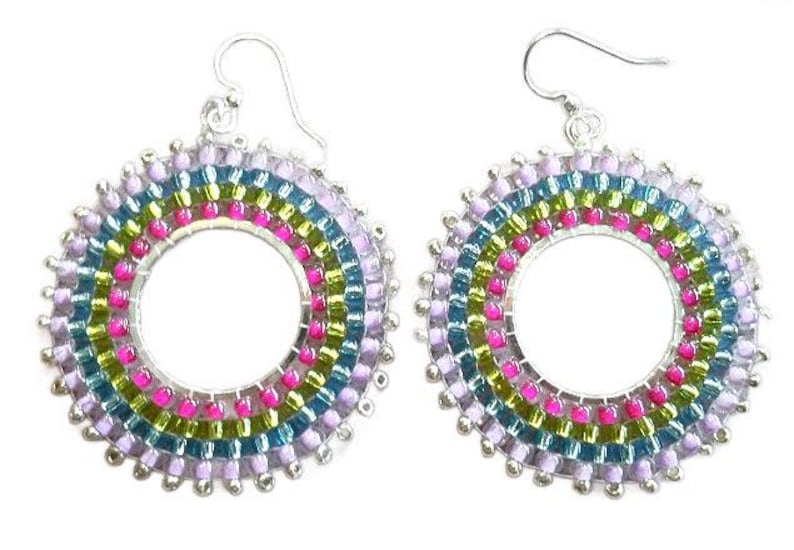 Circular Brick Stitch Earring Tutorial PDF Pattern (INSTANT DOWNLOAD ...