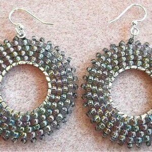 Circular Brick Stitch Earring Tutorial PDF Pattern (INSTANT DOWNLOAD ...