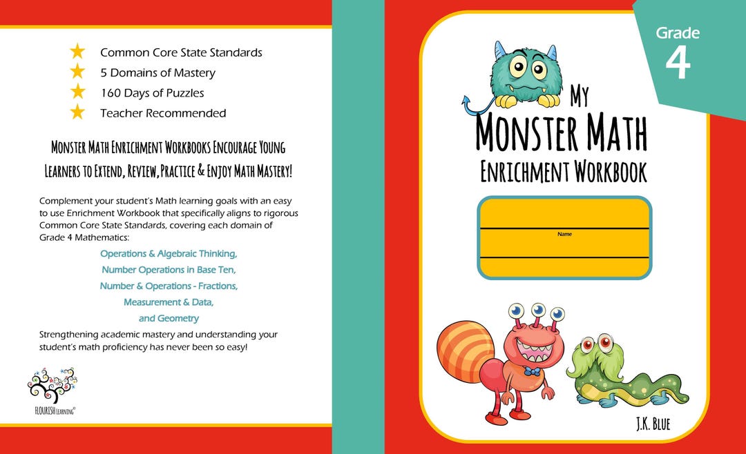 Grade 4 My Monster Math Enrichment Workbook: Encourage Young Learners ...