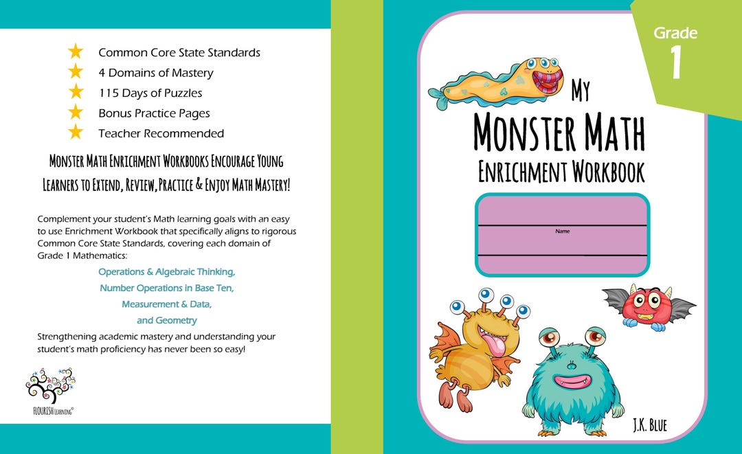 Grade 1 My Monster Math Enrichment Workbook: Encourage Young Learners ...