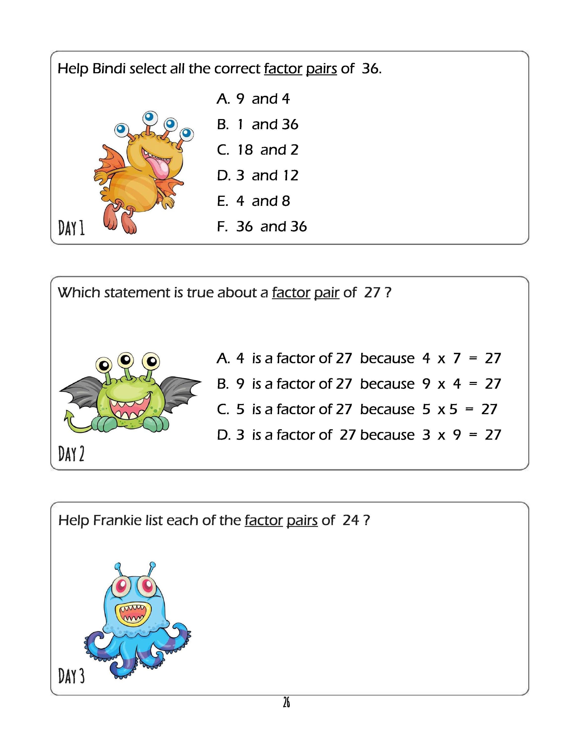 Grade 4 My Monster Math Enrichment Workbook: Encourage Young Learners ...