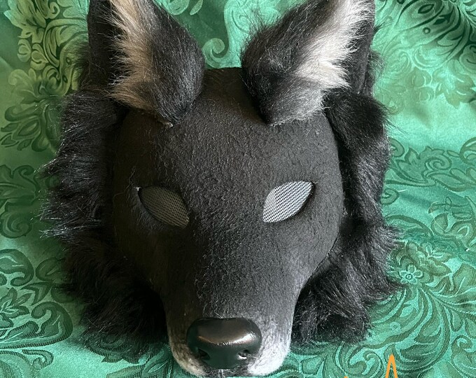 Black Wolf Mask - Etsy