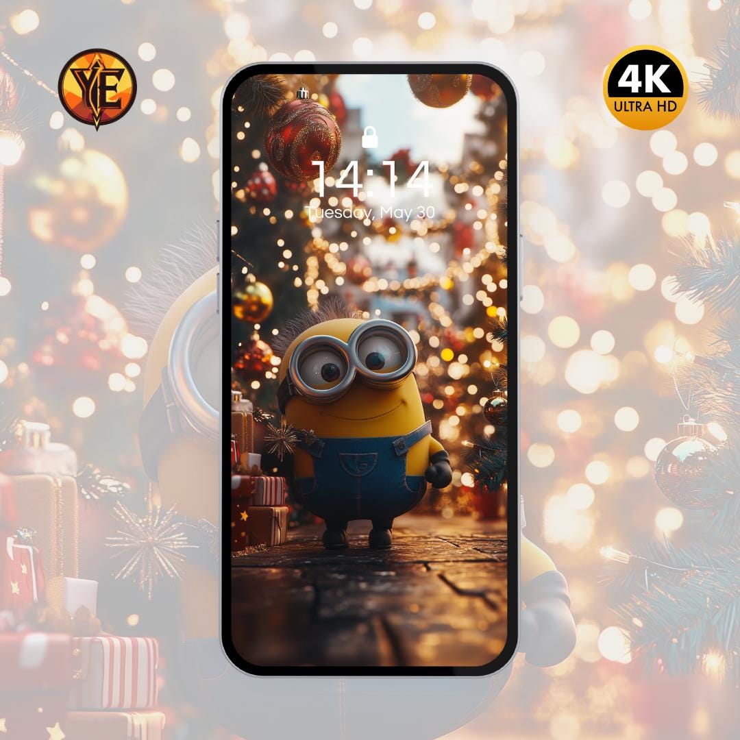 Minions Christmas, Mobile 4K Background for iPhone and Android Phones ...