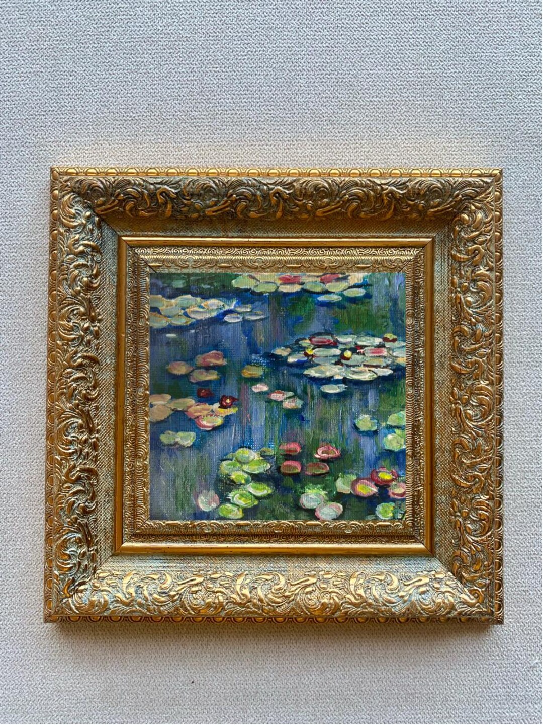 Miniature Monet Water Lilies Acrylic Painting: Home Decor Art - Etsy
