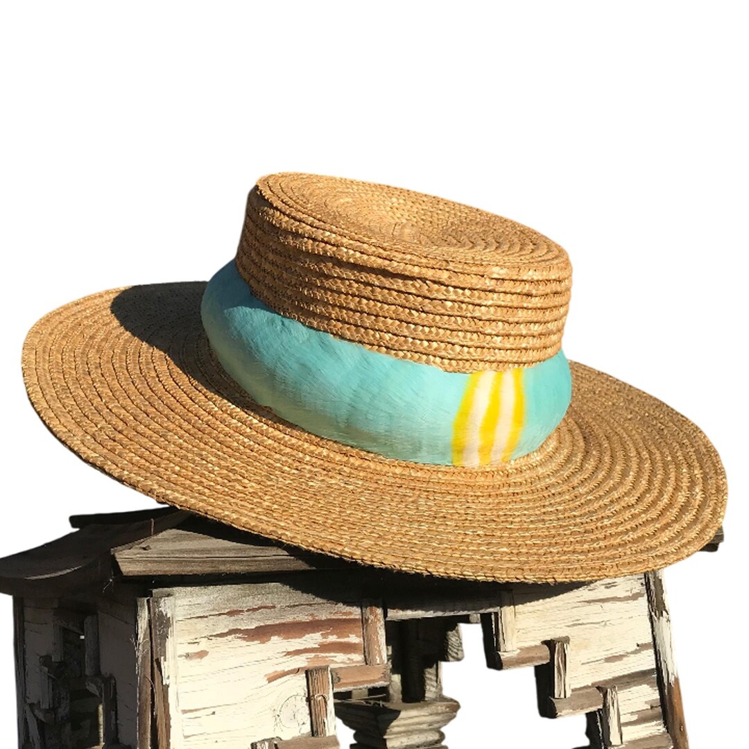 Hawaiian Feather Lei Hat Band, Lei Humu Papa Sunny Day - Etsy