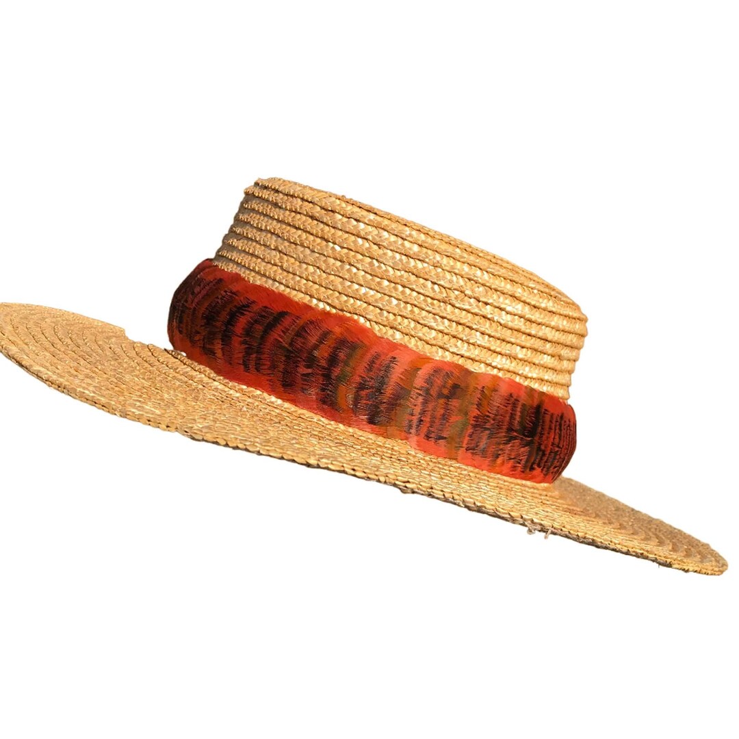 Hawaiian Feather Lei Hat Band Lei Humupapa Ti Leaves and - Etsy