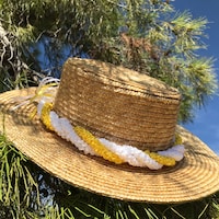 The "hanalei" Hawaiian Lauhala Style Hat // Unisex Adjustable Size ...
