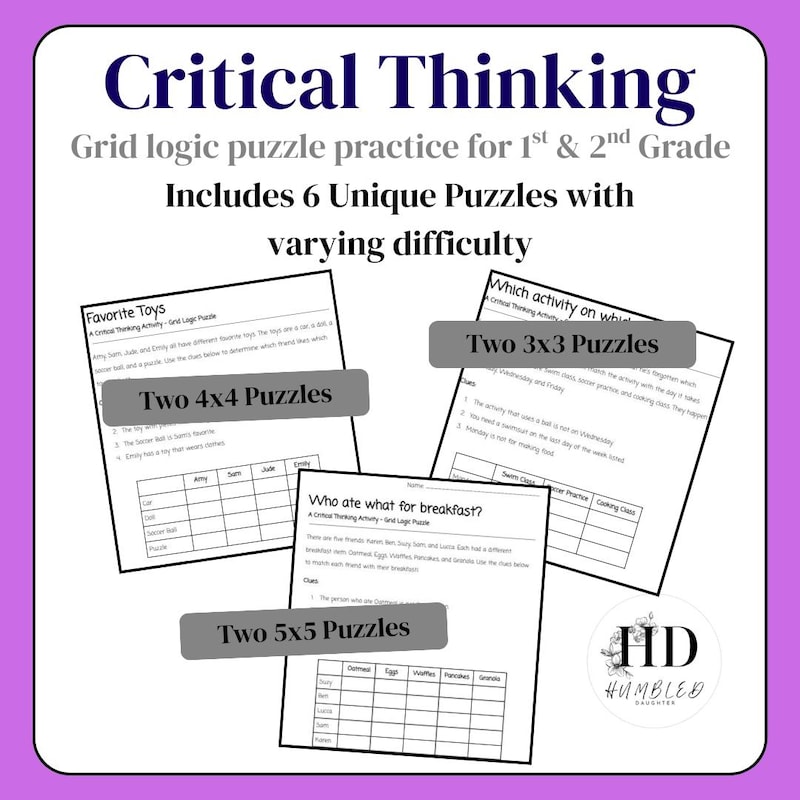 Printable Logic Puzzles - Etsy