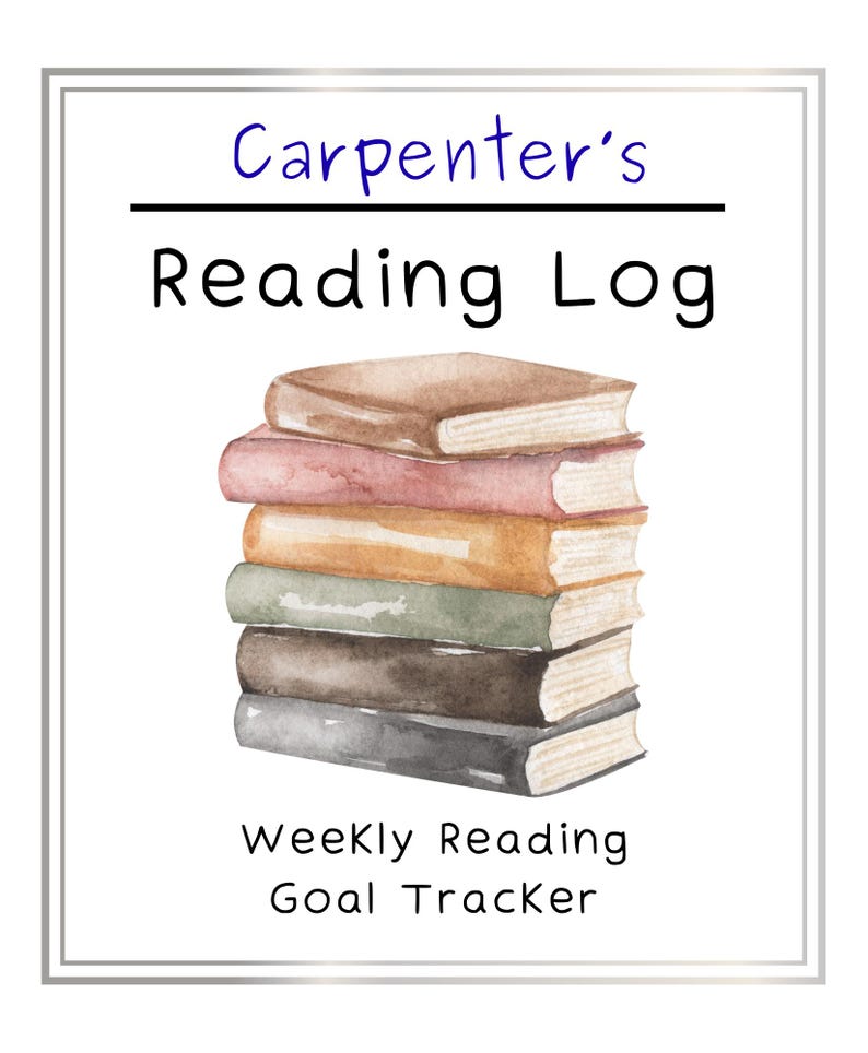 Student Reading Log Tracker Printable - Parent Signature - 36 Weeks ...