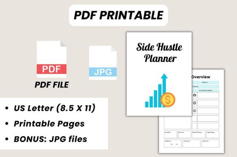 2025 Side Hustle Planner Canva Template | Side Hustle Planner 2025 Side ...