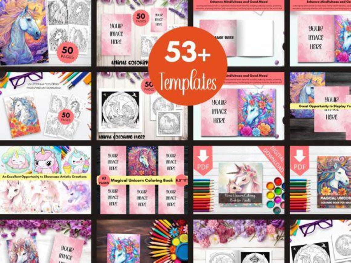 Canva Coloring Book Mock Up,coloring Book Mockup,coloring Pages Mock UP ...