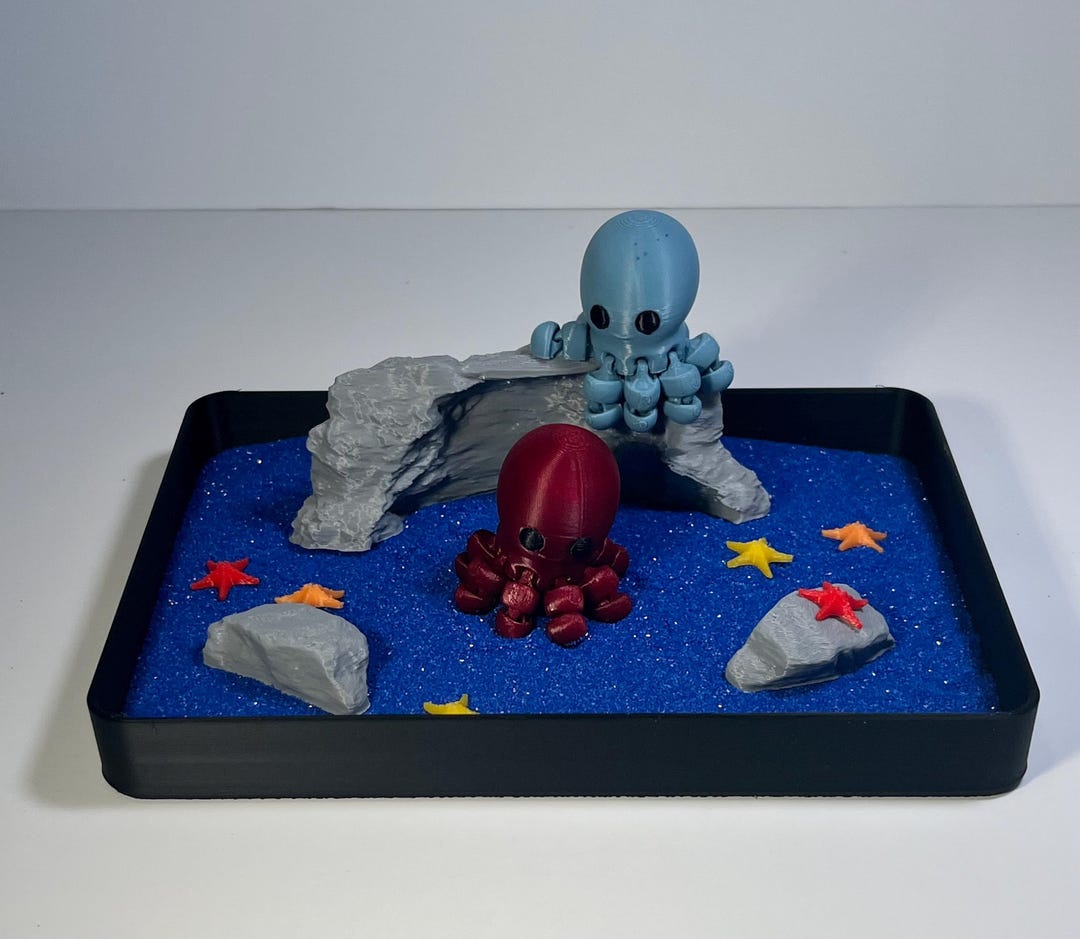Octopus Zen Garden Kit: Articulating Desk Pet, Ocean Theme - Etsy