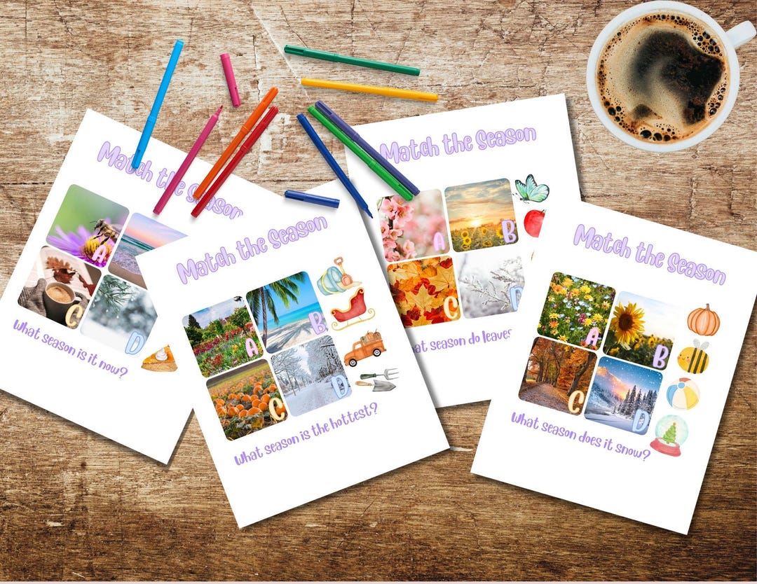 Learn the Seasons for Early Learning Child Activity Pages DIY Simple ...