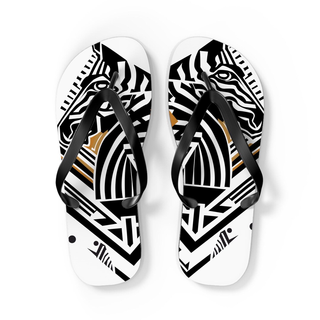 Abstract Zebra Flip Flops, Modern Art - Etsy