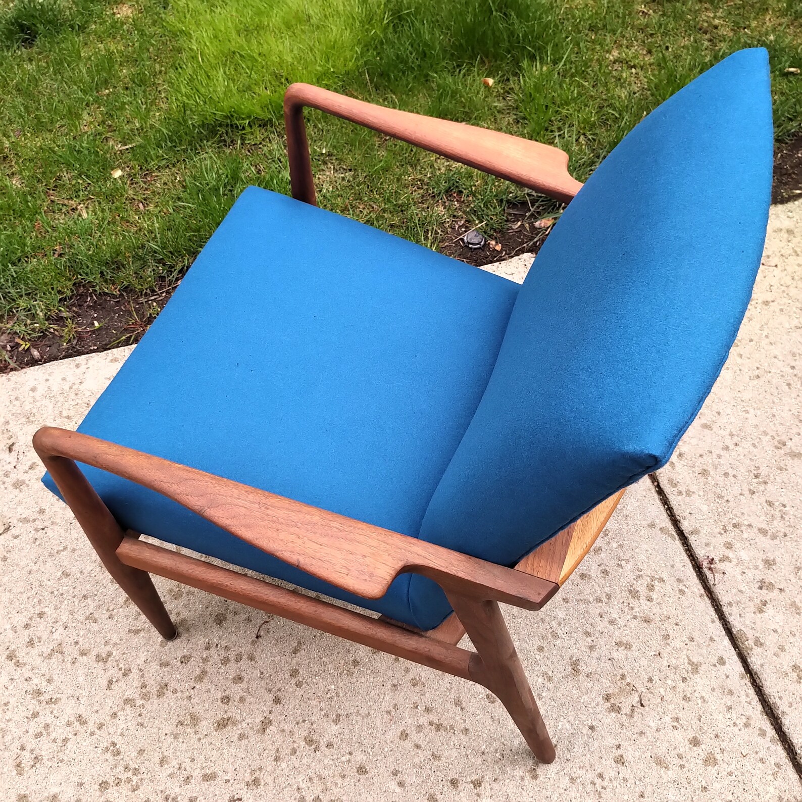 Peacock Blue Wool Stow & Davis Lounge Chair - Etsy