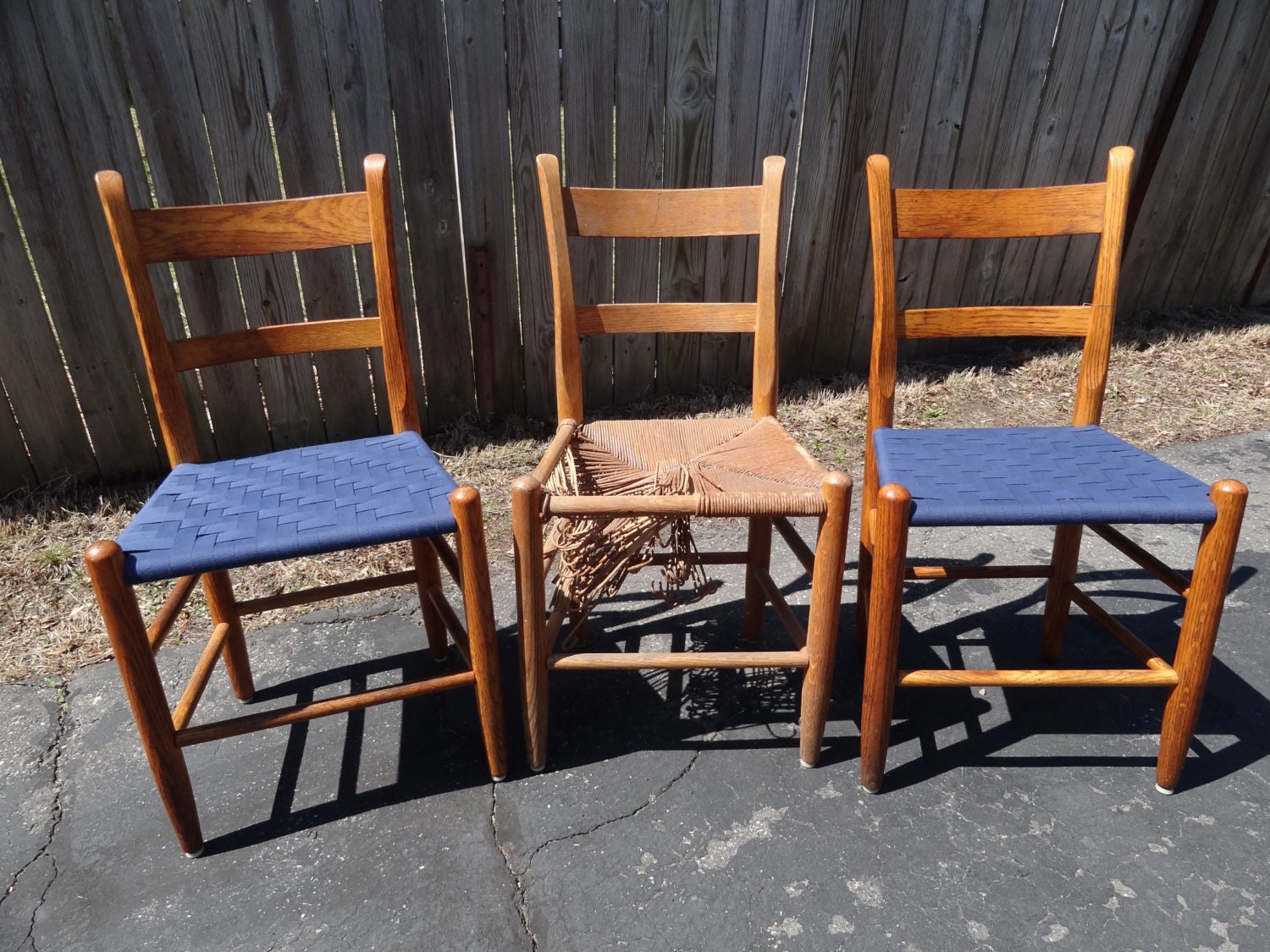 1800's Thumb Back Navy Blue Shaker Tape Chairs - Etsy