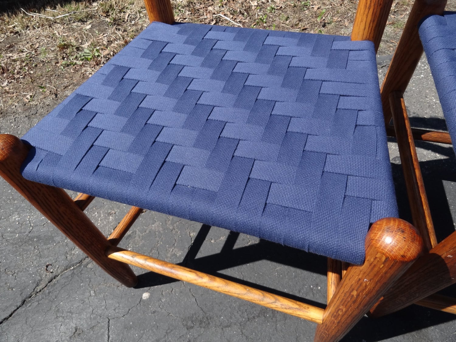 1800's Thumb Back Navy Blue Shaker Tape Chairs - Etsy
