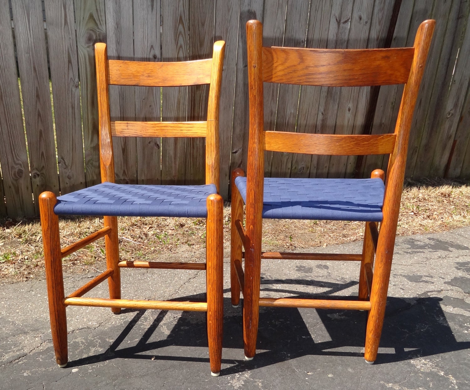 1800's Thumb Back Navy Blue Shaker Tape Chairs - Etsy