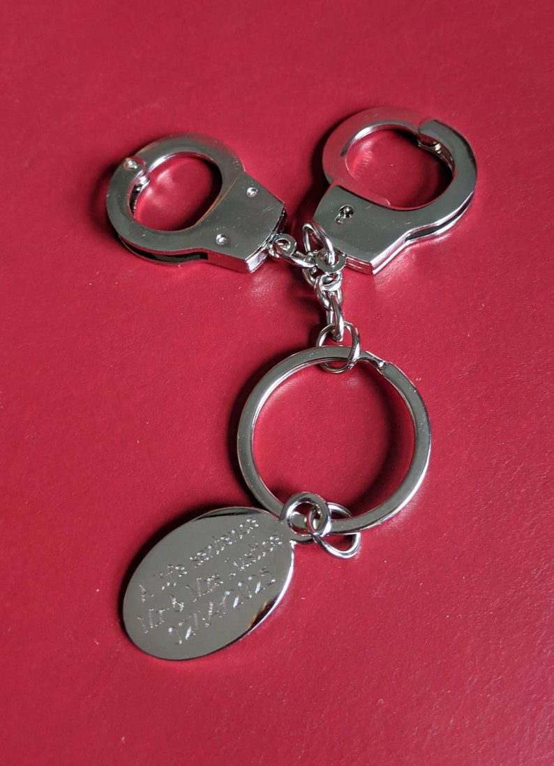 Personalized Handcuff Key Chain Handcuffs Engraved | Etsy