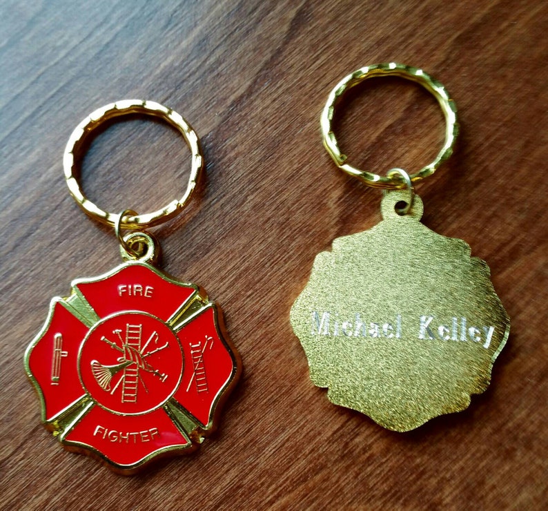 Fireman Key chain Personalized Firefighter Keychain | Etsy
