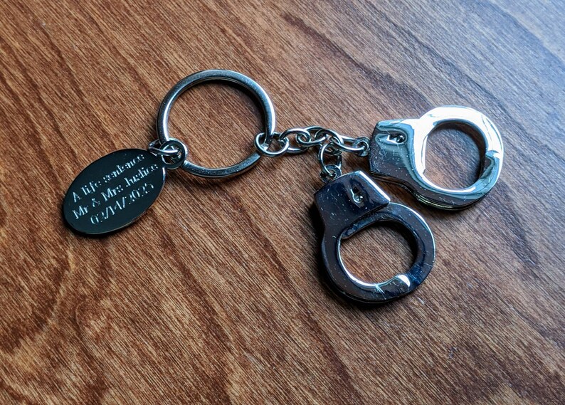 Personalized Handcuff Key Chain Handcuffs Engraved | Etsy