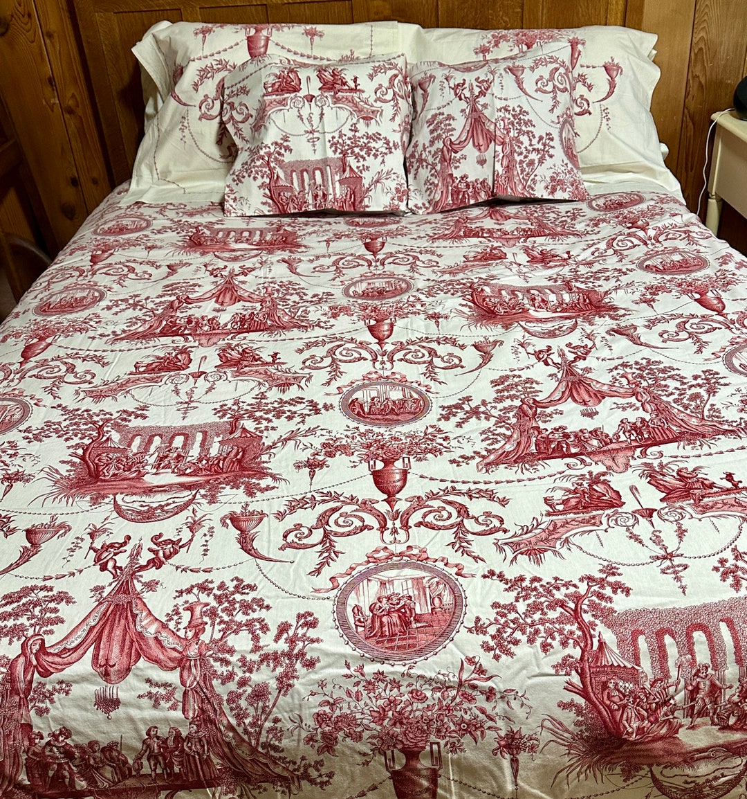 Vintage French Pierre Frey Toile Duvet Cover and Four Pillow Covers - Etsy