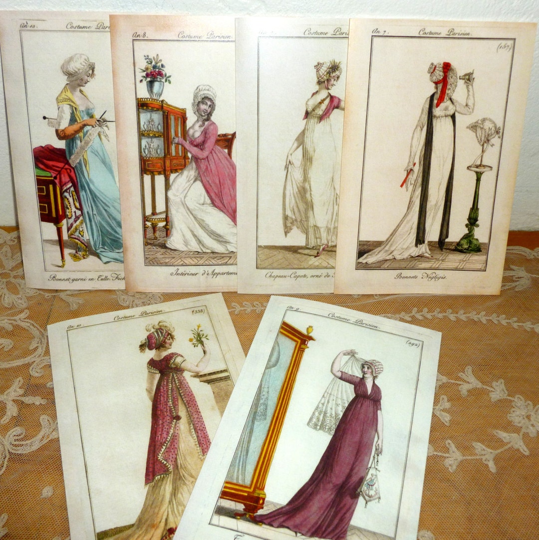 Large French Fashion Cards "costume Parisien " - Etsy