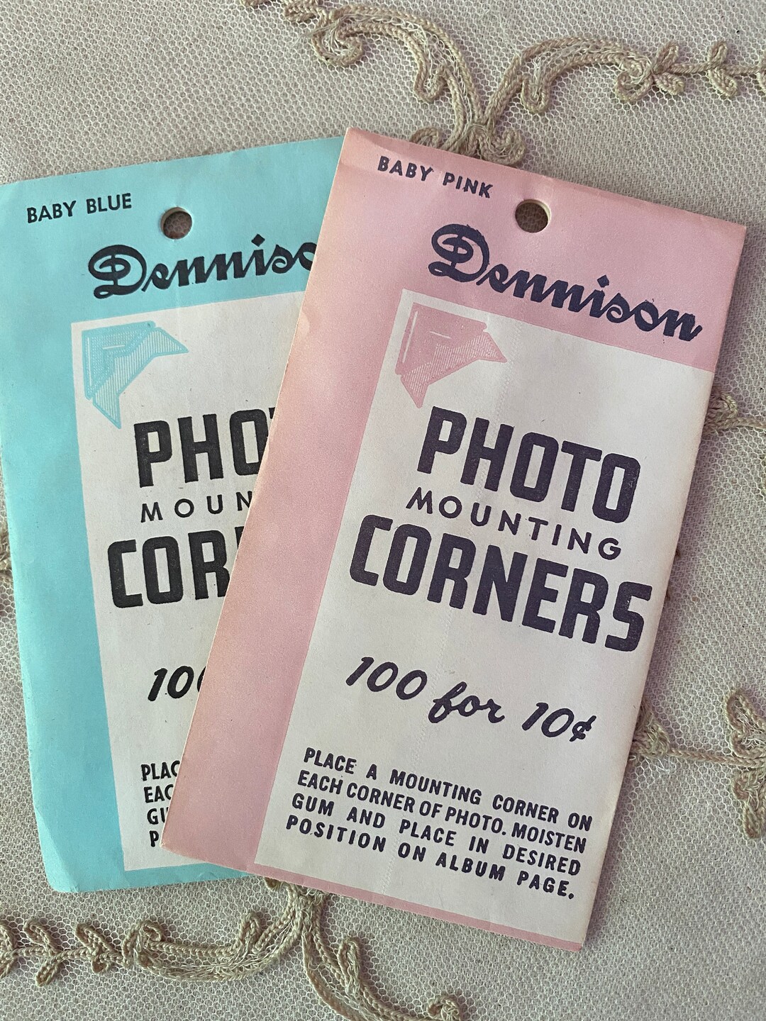 Vintage Dennison Baby Pink or Blue Photo Corners - Etsy