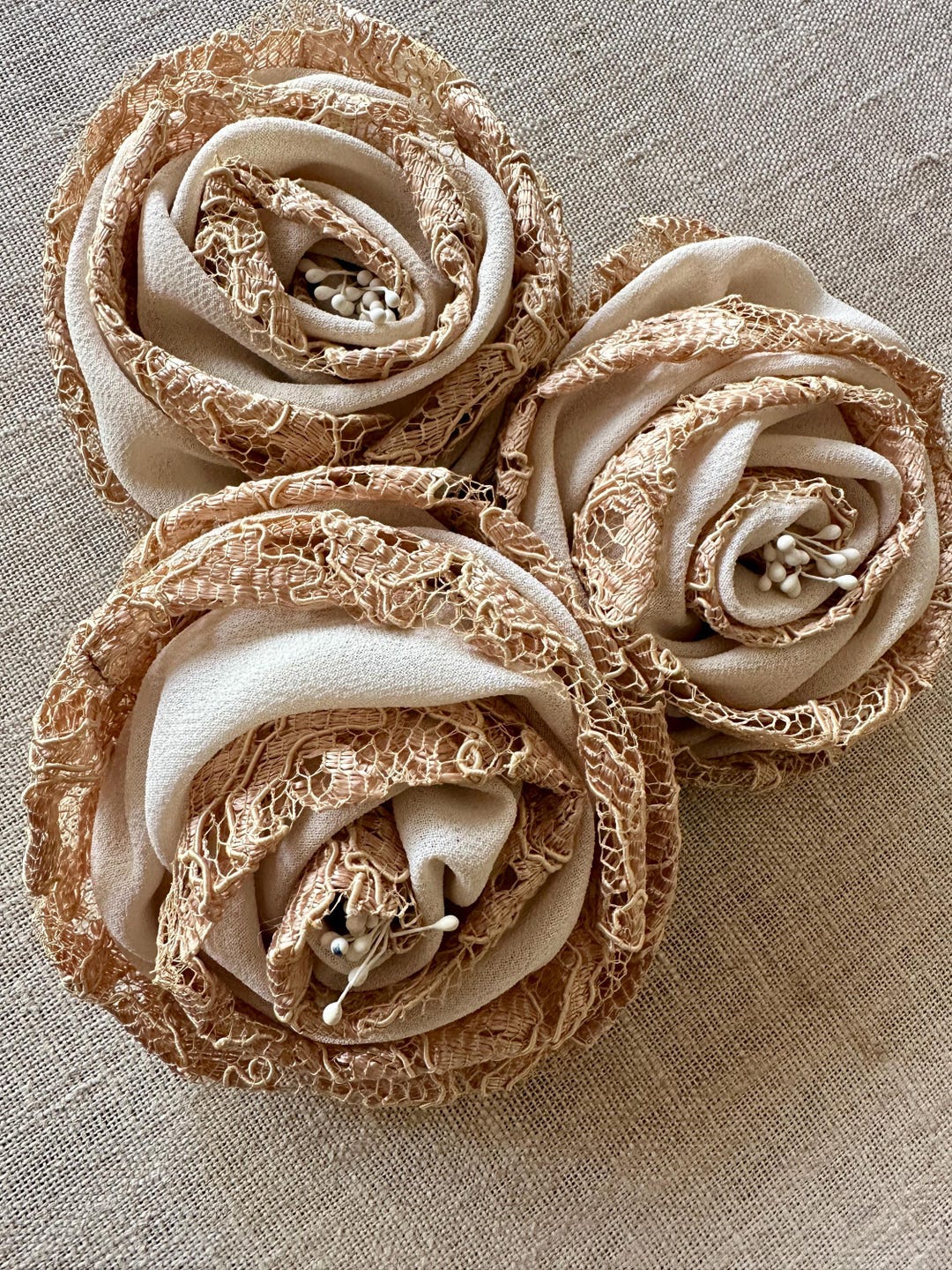 Vintage Large Hand Sewn Roses - Etsy