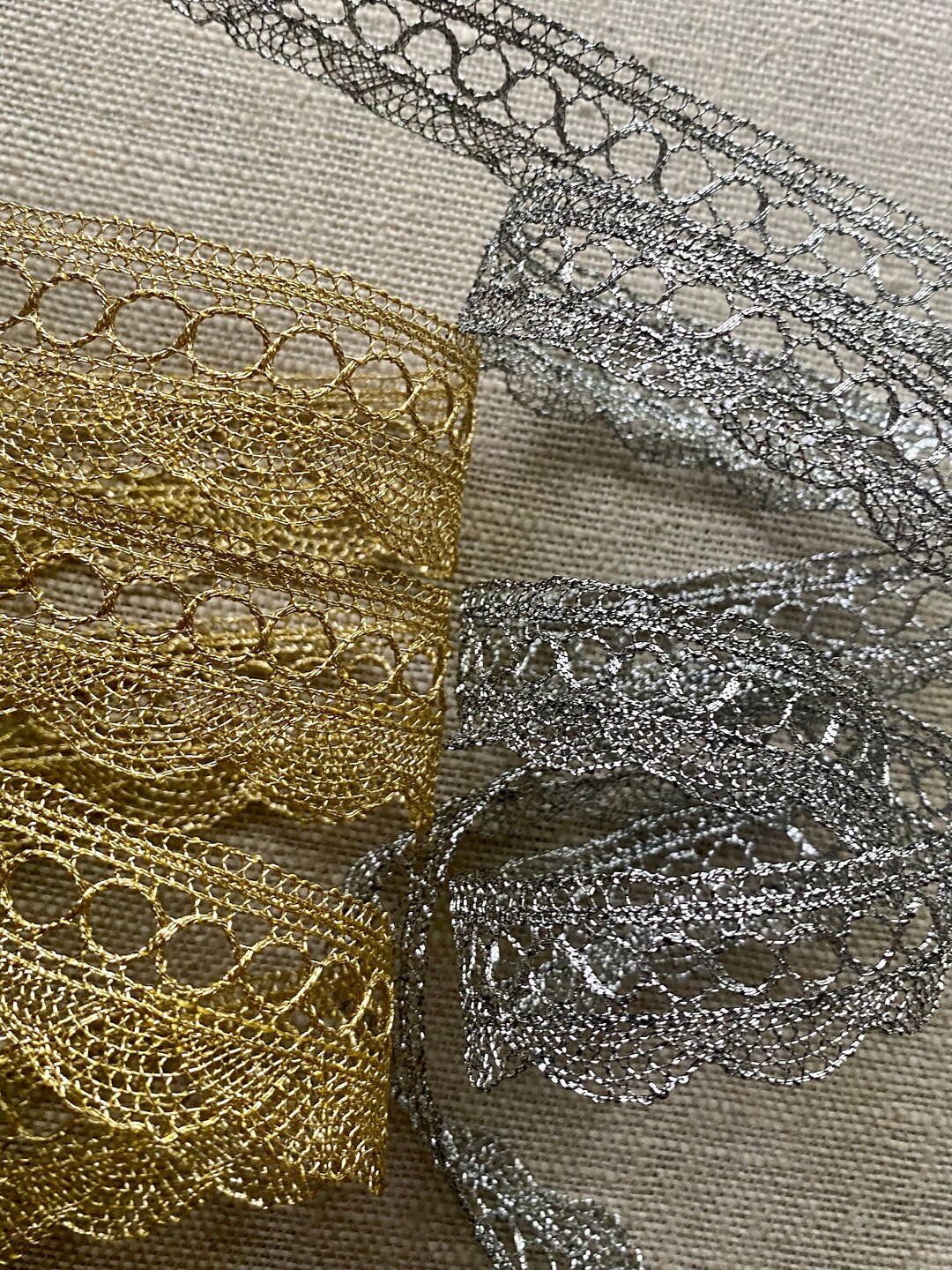 Vintage Gold and Silver Lace Made in France - Etsy