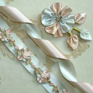 Vintage Silk Satin Double Faced Pink and Blue Ribbon by the Yard - Etsy