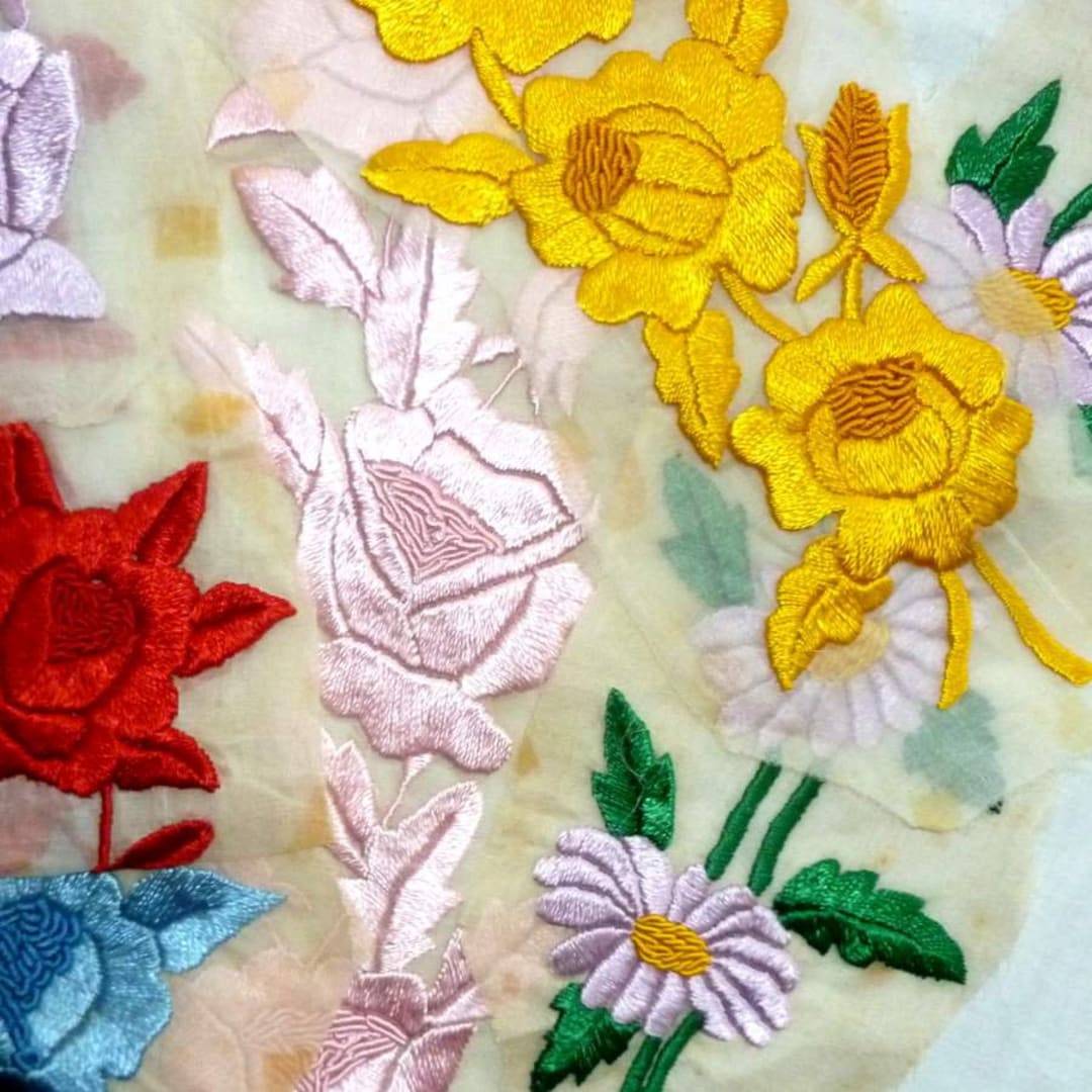 Vintage Hand Embroidered Designer Appliques - Etsy